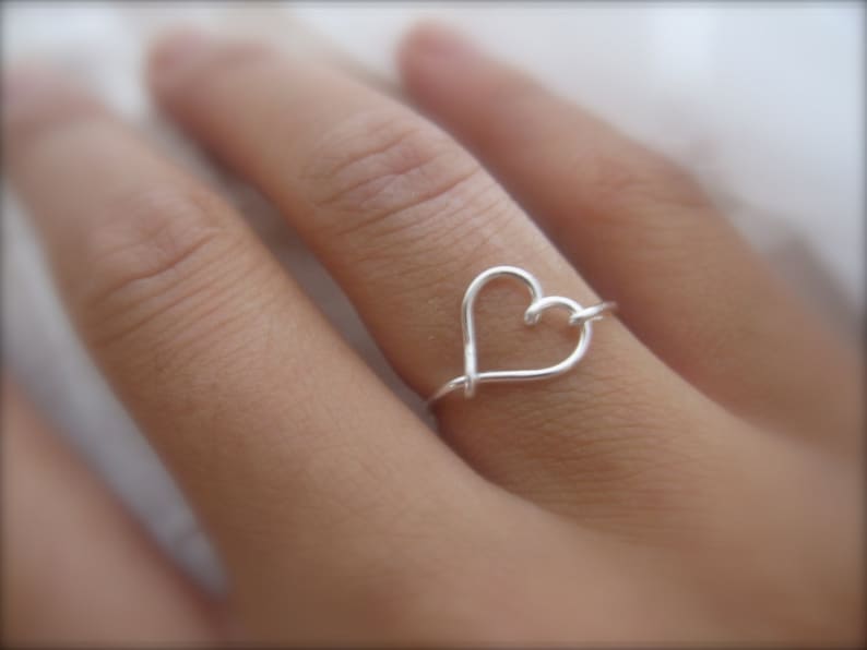 Sterling Silver Heart Ring Heart Ring Heart Rings Silver - Etsy