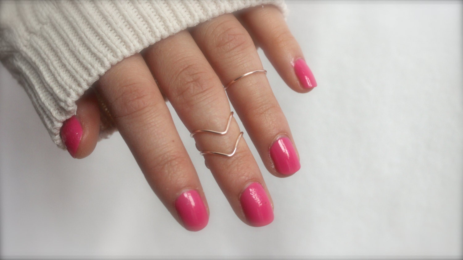 Rose Gold Knuckle Ring Set - Etsy Israel