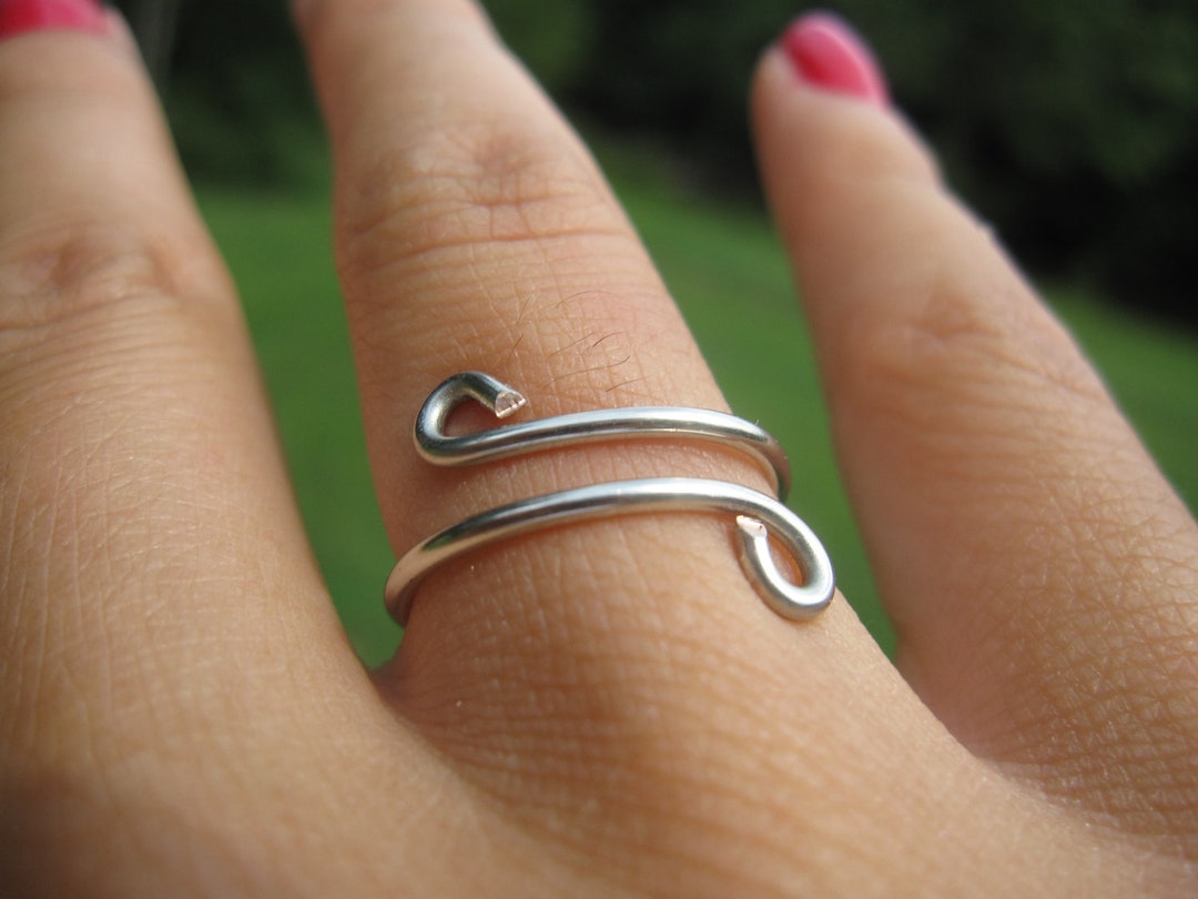 Silver Metal Wire Ring - Etsy