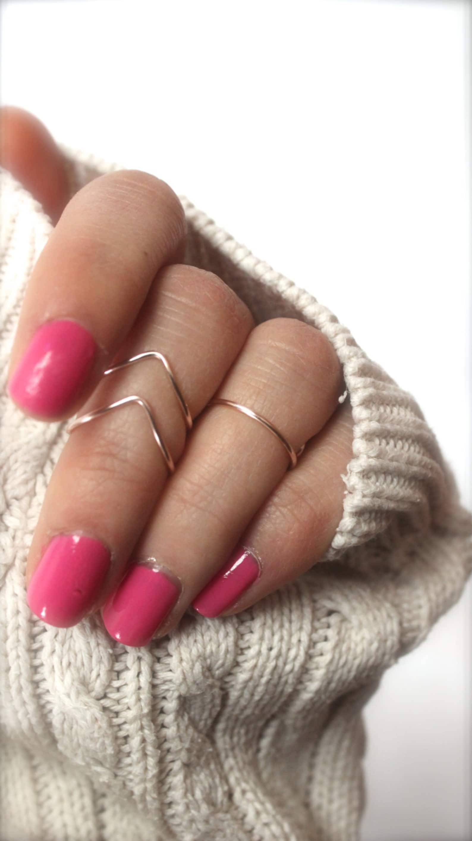 Rose Gold Knuckle Ring Set - Etsy Israel