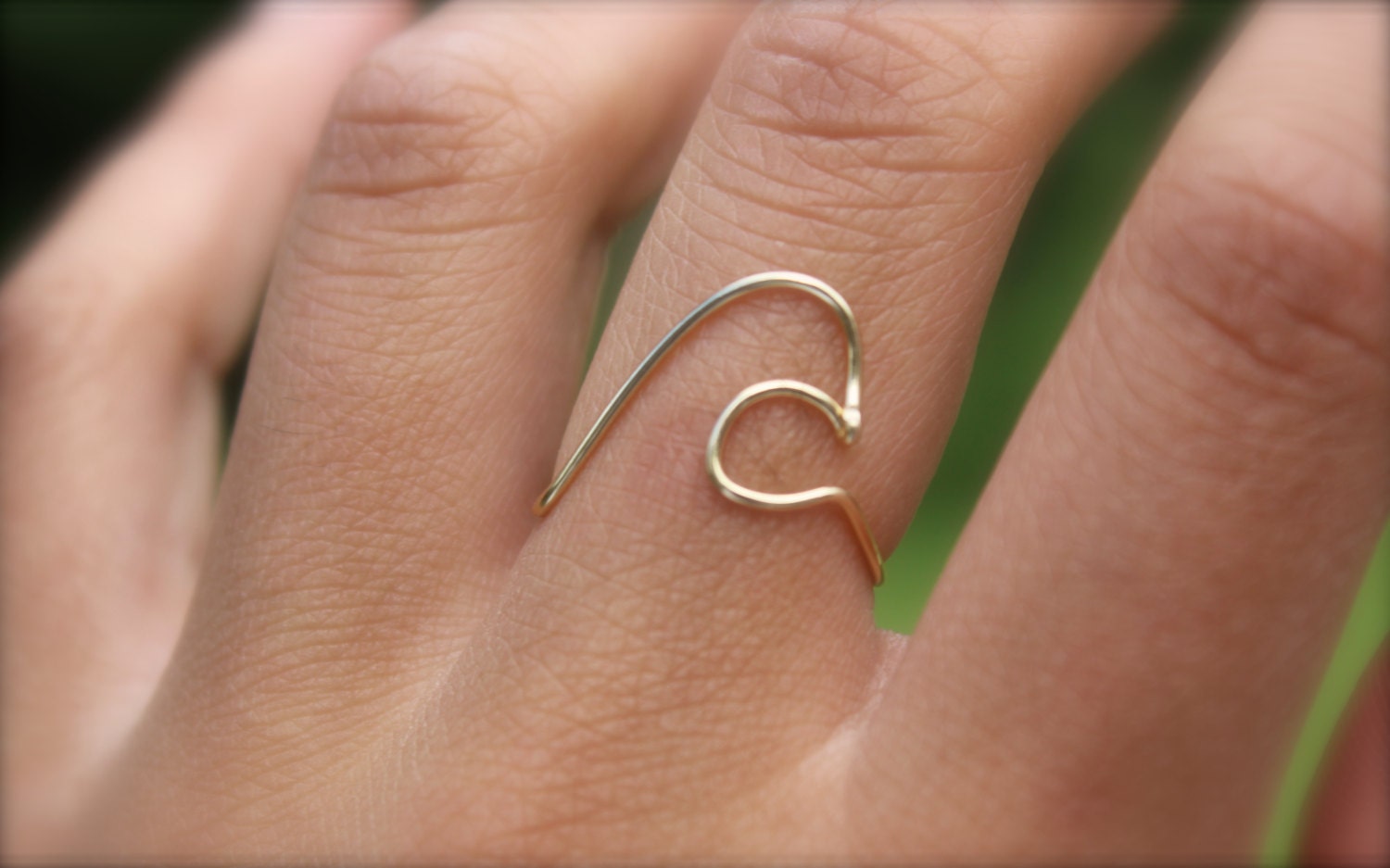 14K Gold Wave Ring | Etsy