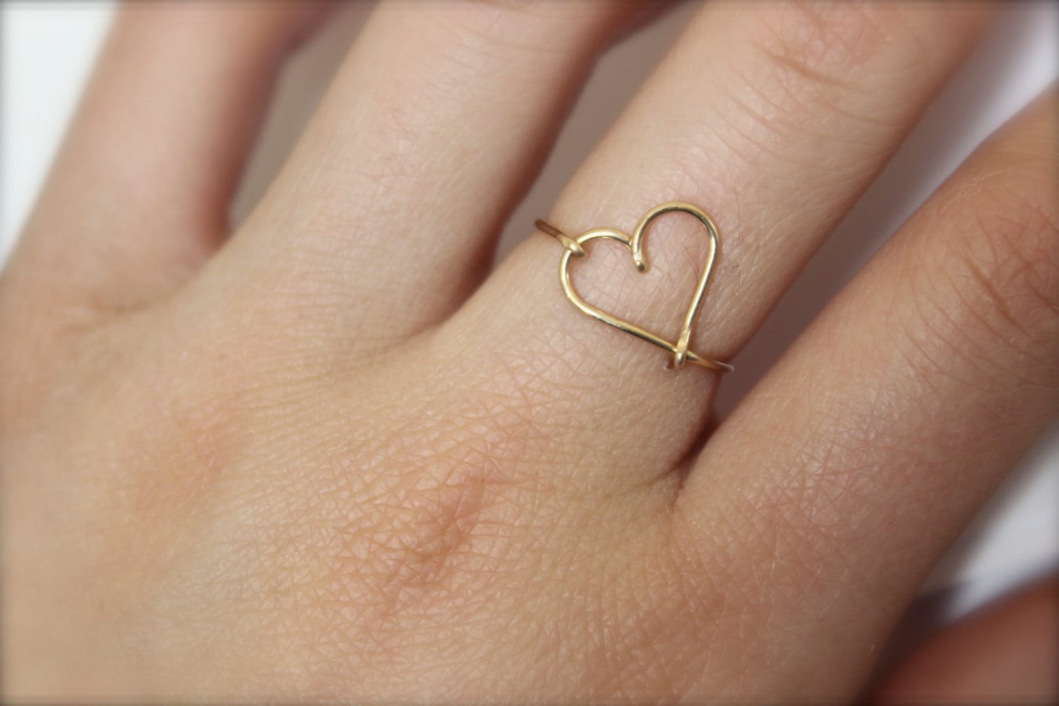 Gold Heart Ring - Etsy
