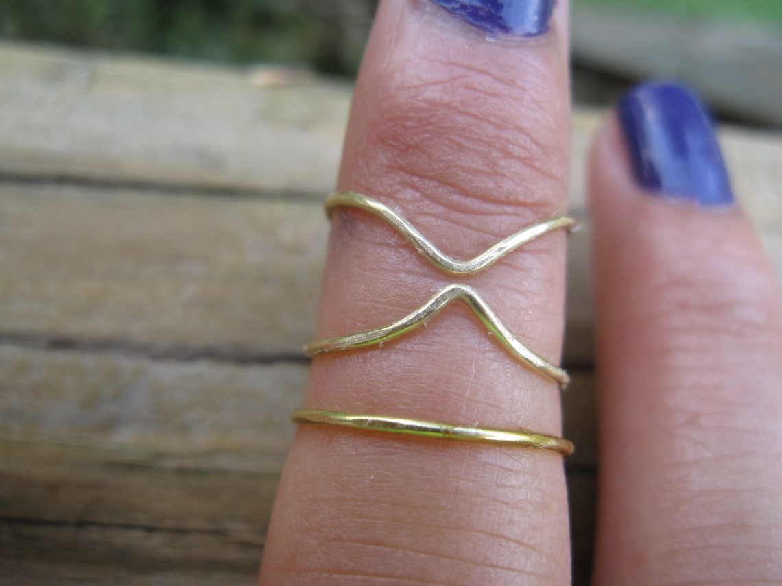 Brass Knuckle Rings Set of 3 | Etsy