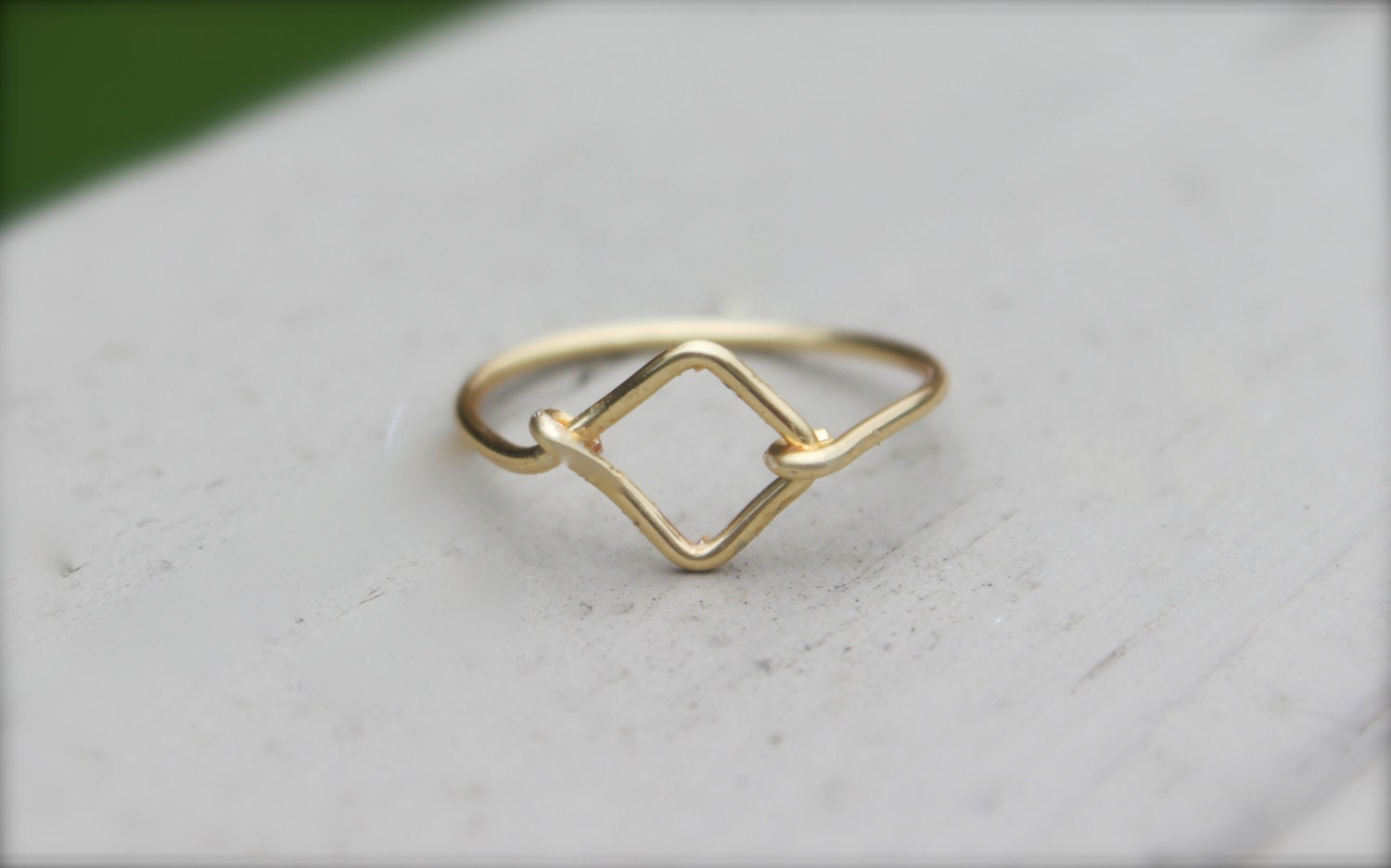 Gold Diamond Geometric Ring - Etsy