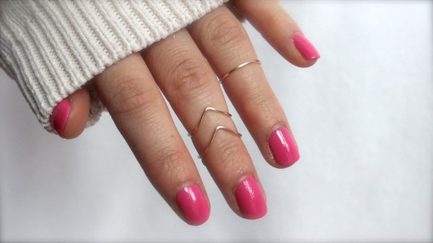 Rose Gold Knuckle Ring Set - Etsy Israel