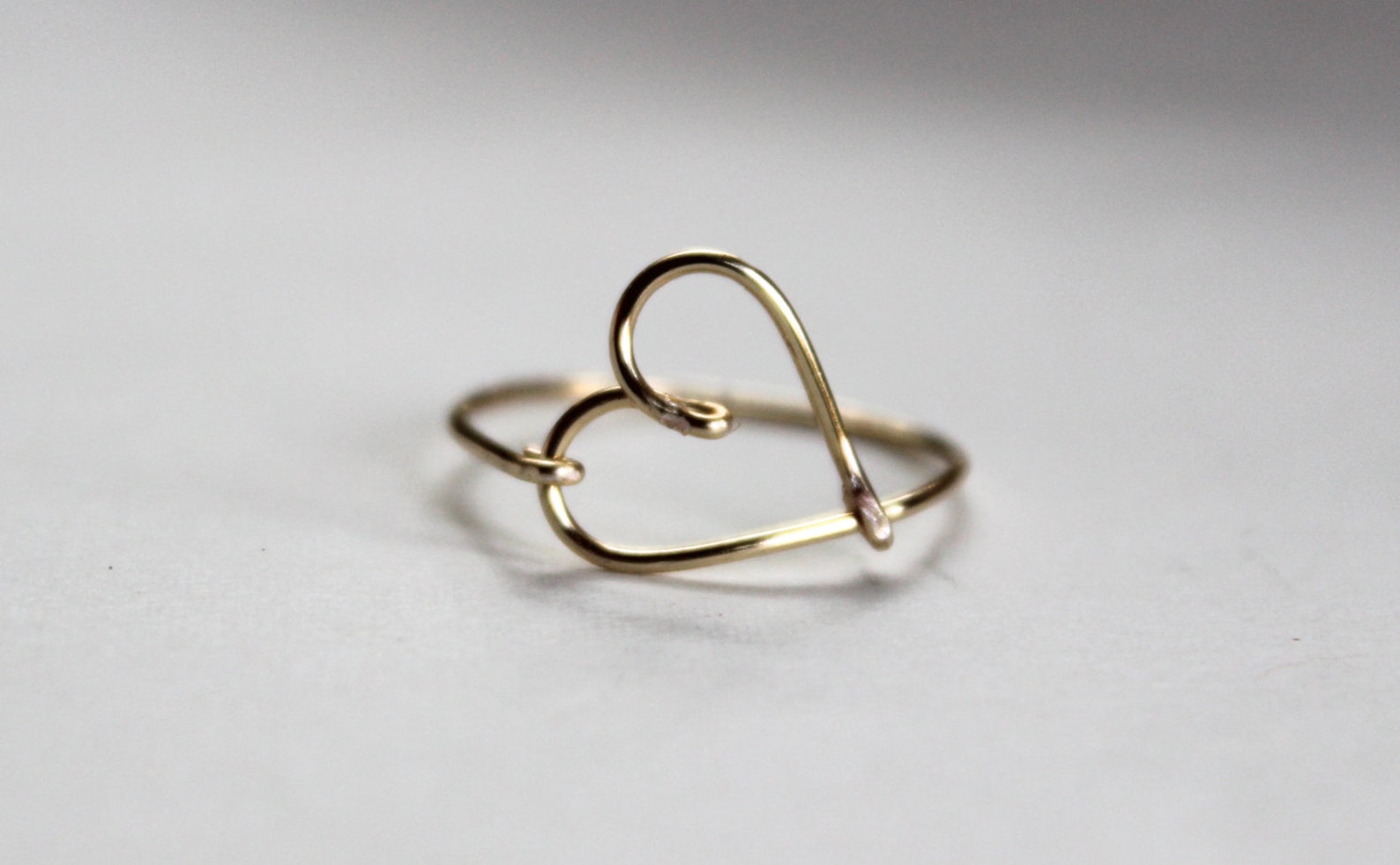 Gold Heart Ring - Etsy