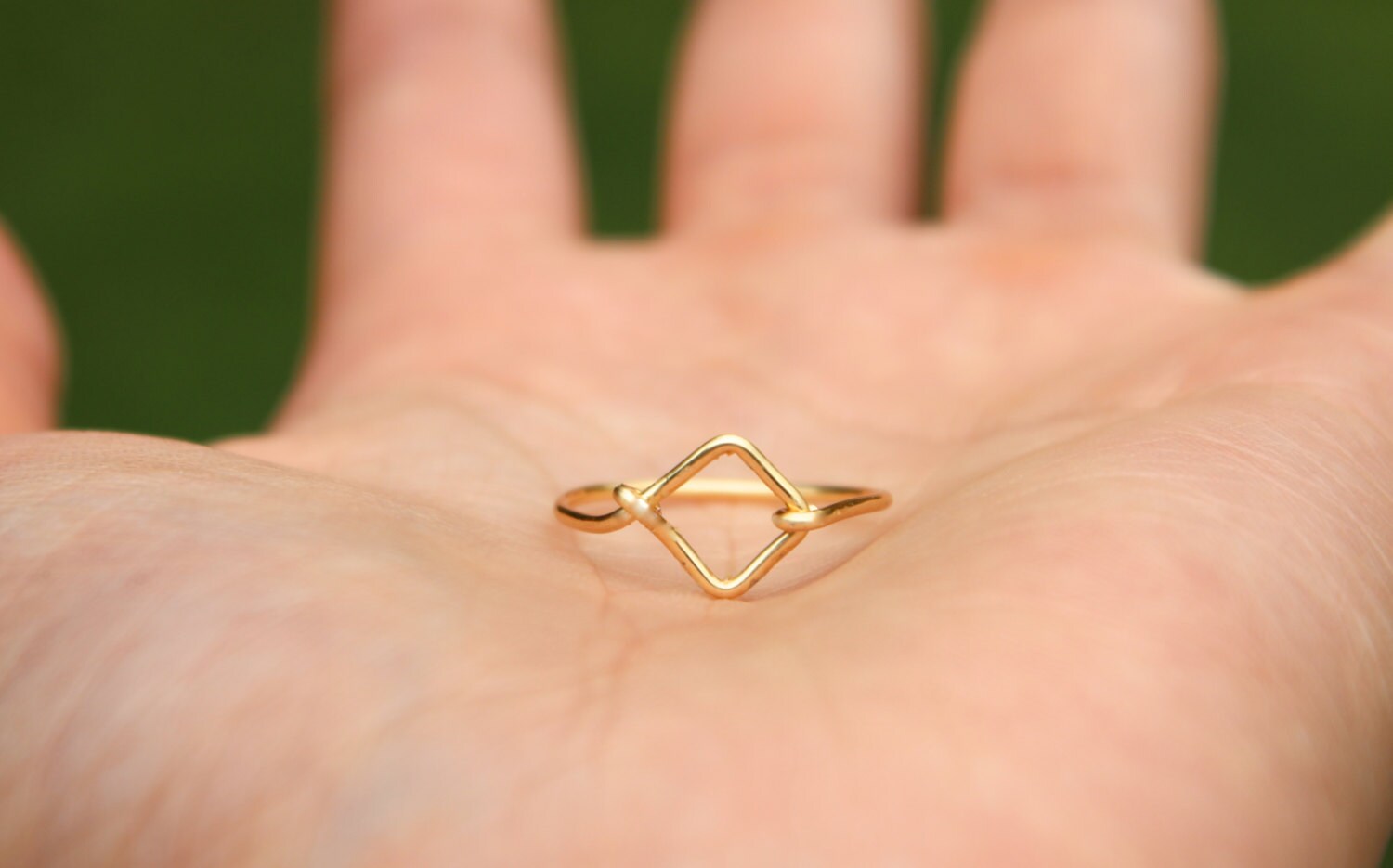 Gold Diamond Geometric Ring - Etsy