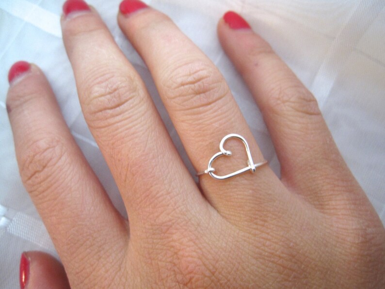 Sterling Silver Heart Ring Heart Ring Heart Rings Silver - Etsy