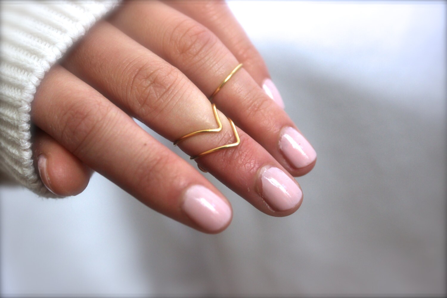 Gold Knuckle Ring Set - Etsy