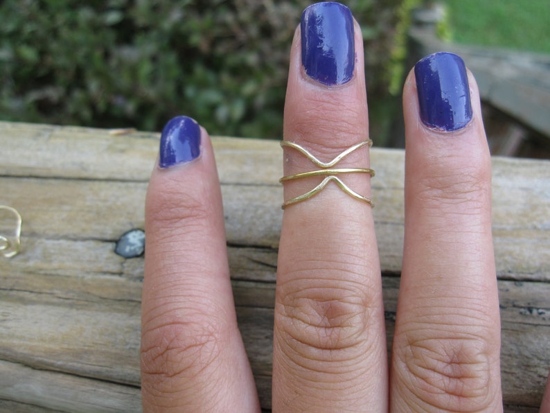 Brass Knuckle Rings Set of 3 | Etsy