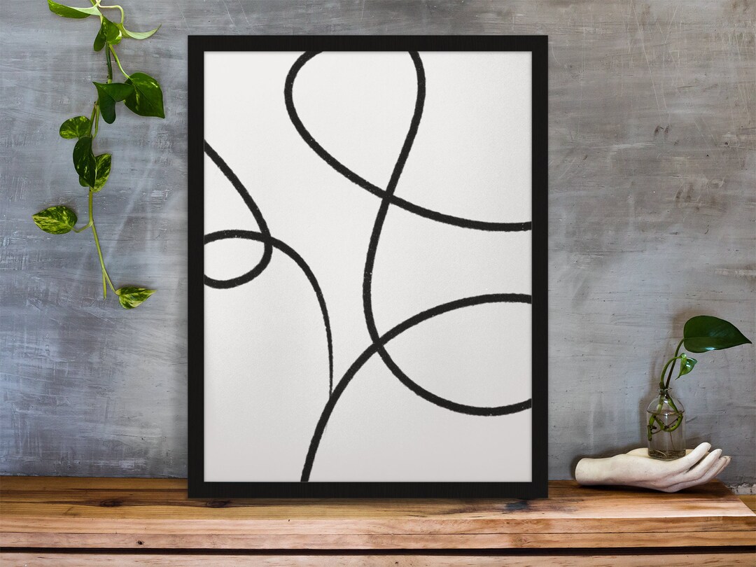 Abstract Line Art, Contemporary Art Print, Minimal Line Drawing Art ...