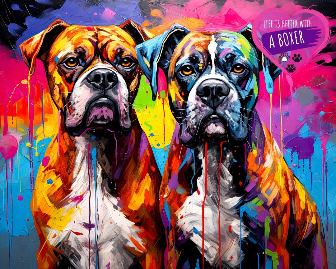 Boxer Dog, Colorful, Watercolor Painting, Pet Wall Art, Gift for Boxer ...