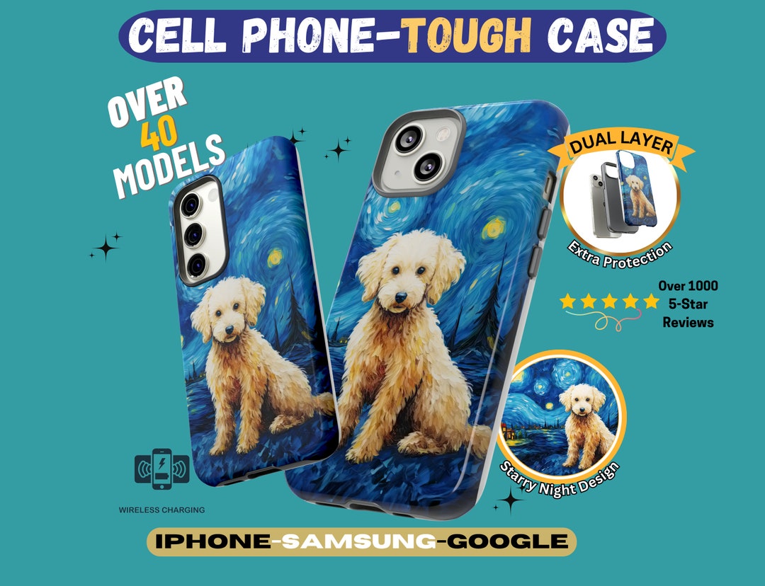Poodle Starry Night, Cell Phone Case, for Iphone, Samsung and Google ...