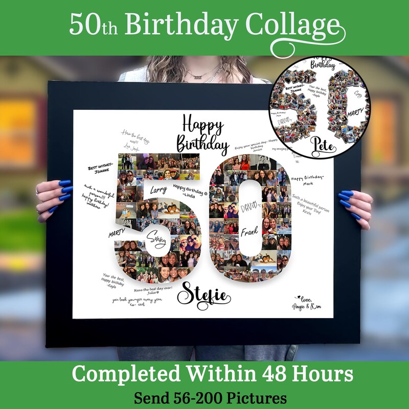 50th Birthday Photo Collage - Etsy