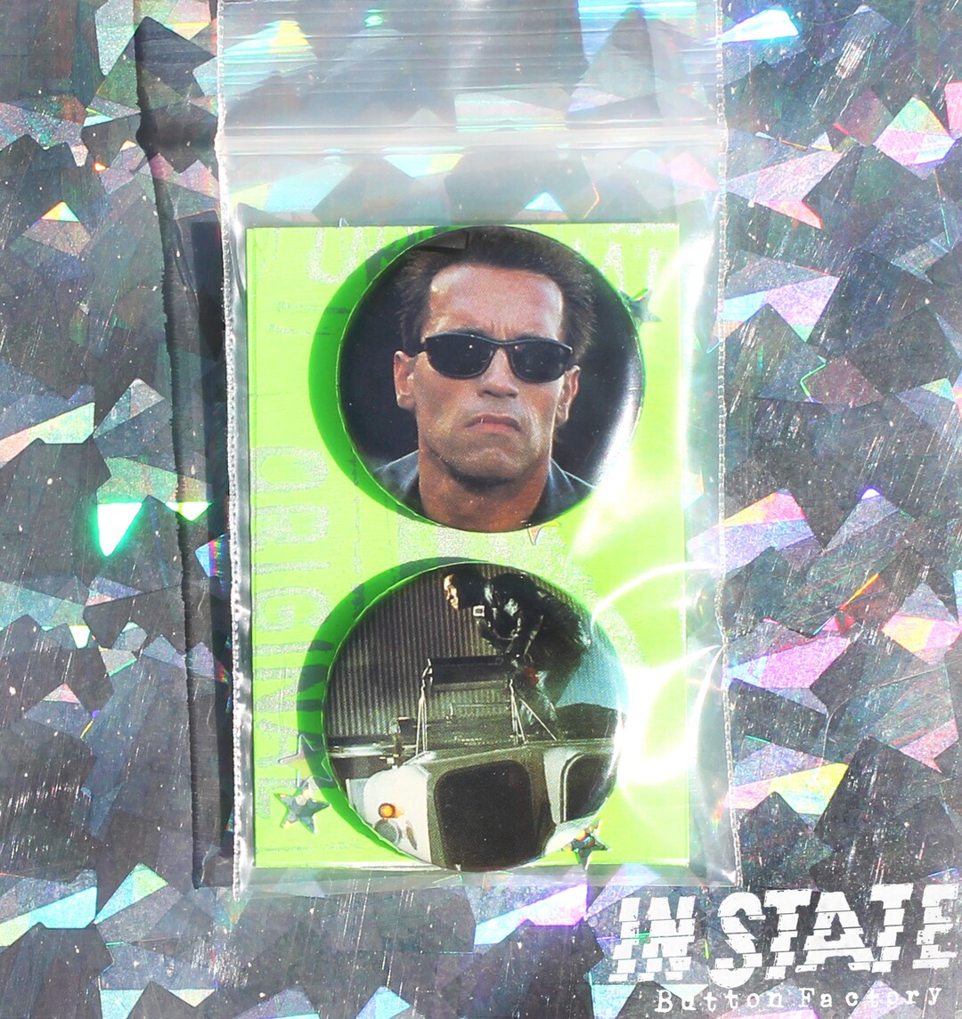 Vintage Arnold Schwarzenegger / Terminator Button Set - Etsy