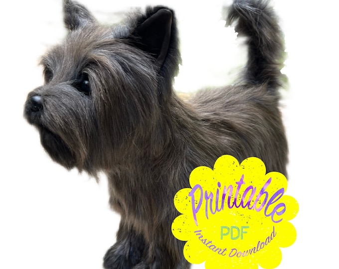 Toto Cairn Terrier Plush Sewing Pattern Life Sized 14" - Etsy