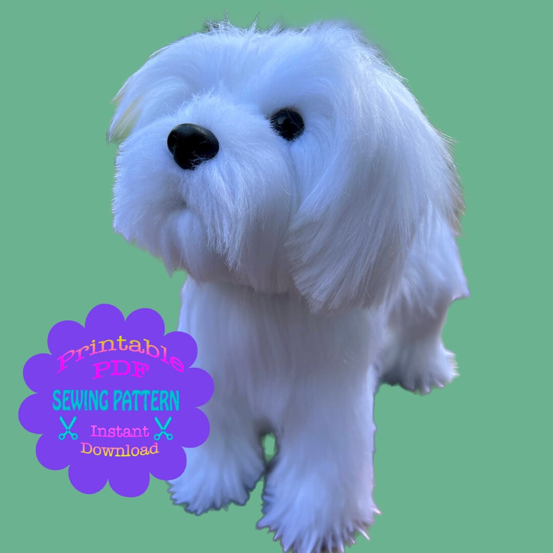 11" Plush Dog Sewing Pattern With Detailed Instructions and Instruction ...