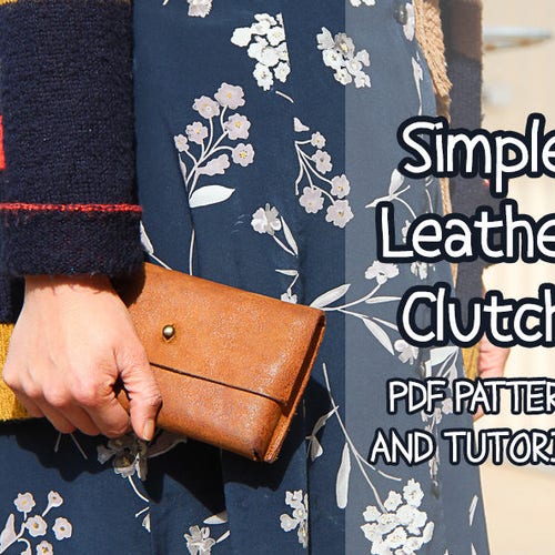 Leather Zipper Clutch Template Pattern PDF Leather - Etsy
