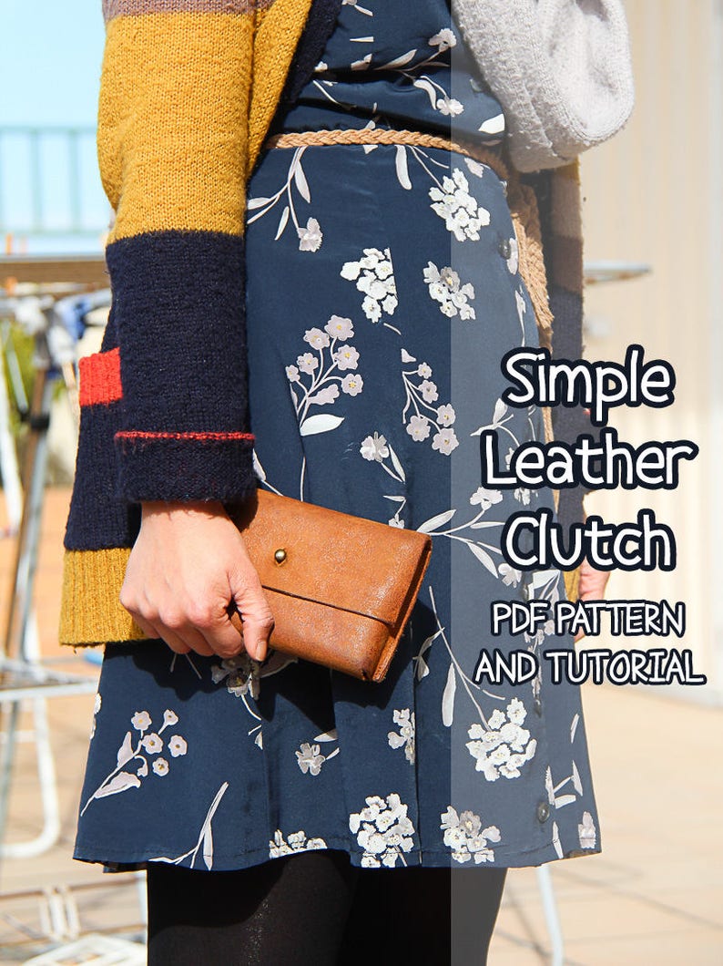 Simple Leather Clutch PDF Pattern & Tutorial - Etsy