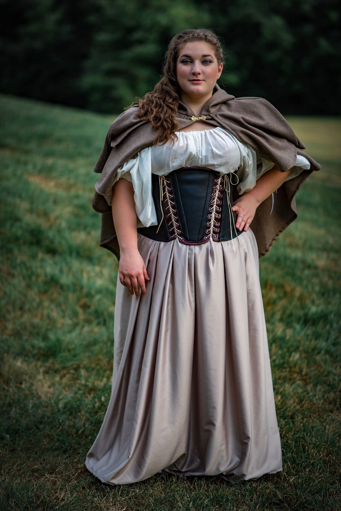 Leather Underbust Corset - Renaissance Wench, Pirate Costume - Etsy
