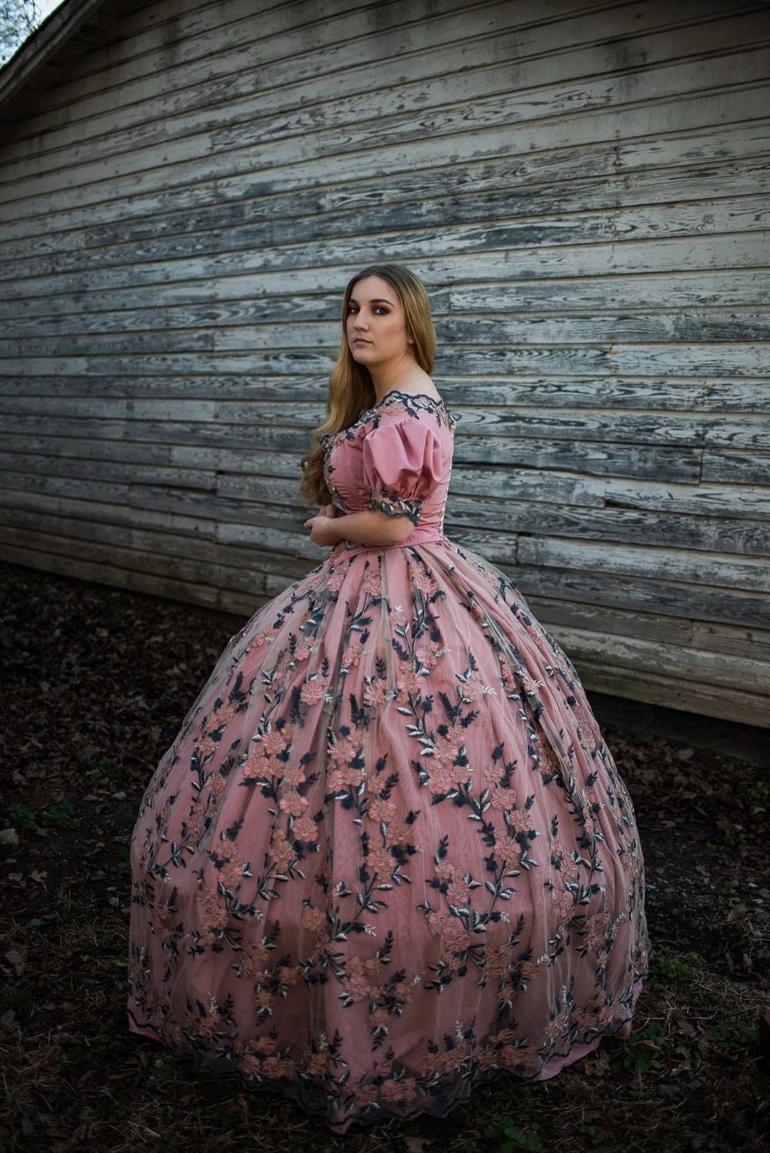 Off Shoulder Princess Ball Gown Costume With Lace Overlay - Etsy