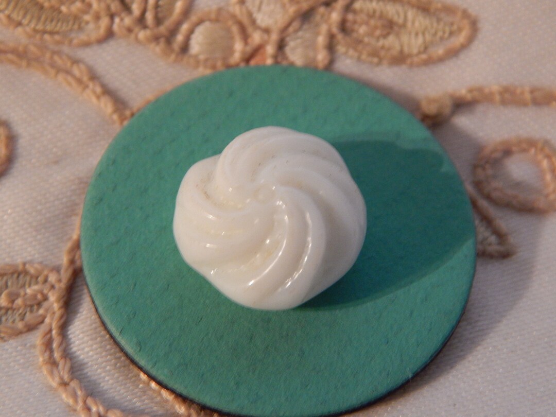 Swirled Structure Antique White Glass Button - Etsy