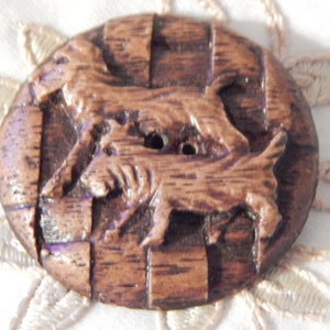Scottie Dogs - Syroco Wood Button - Large Size - Etsy
