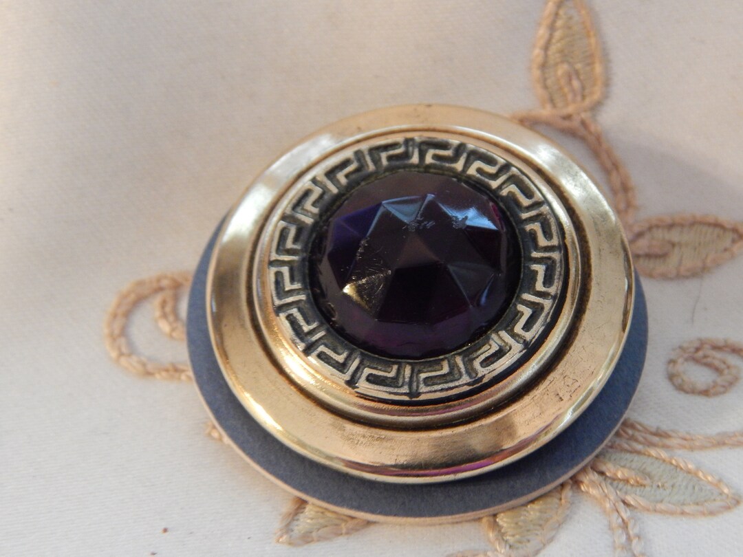 Red Jewel Button With a Greek Key Design - Large Size - Etsy