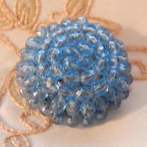 Light Blue Plastic Beaded Fashion Button - Etsy