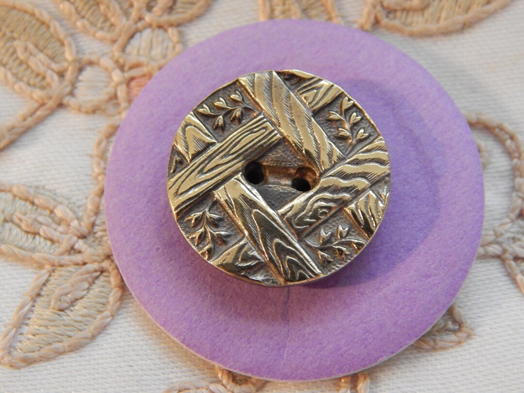Crossed Lattice With Flowers - Antique Paris Back Button With Two Holes ...