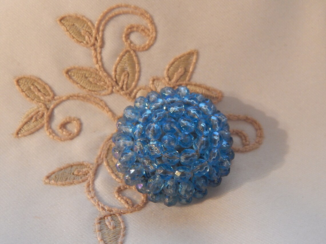 Light Blue Plastic Beaded Fashion Button - Etsy