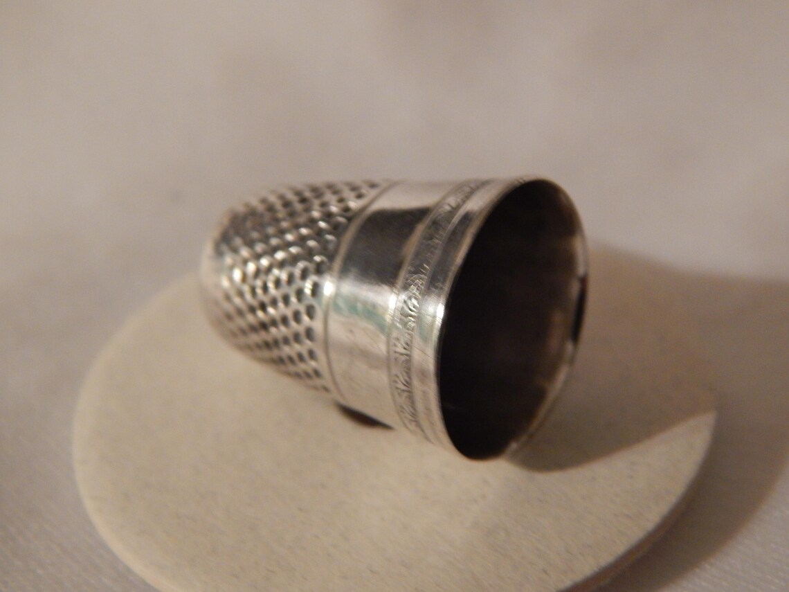 Silver Thimble With a 9 - Band of Scrolling Design - Etsy