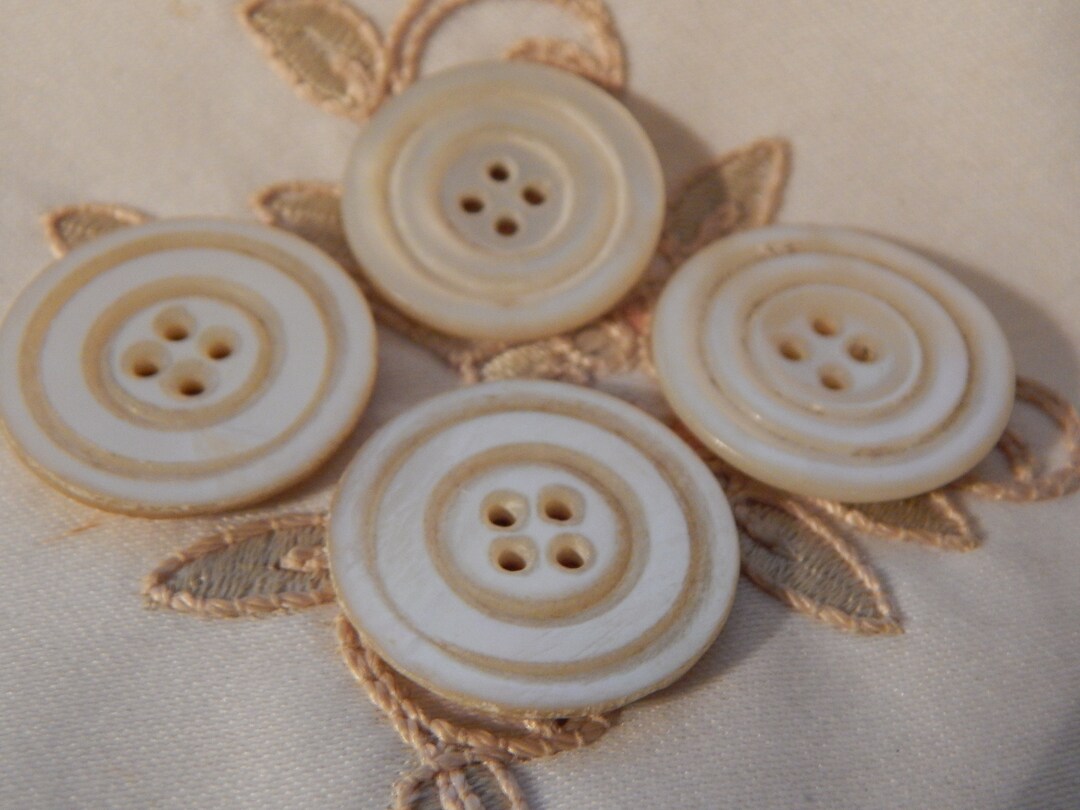 Shell Buttons - 4 With Four Holes for Fastening - Etsy