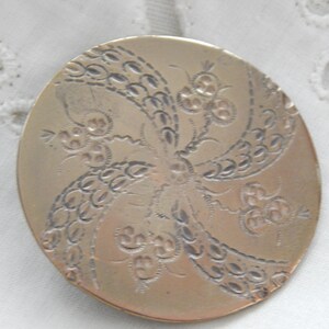 Copper 18th Century Button With Chased and Engraved Spiral and Floral ...
