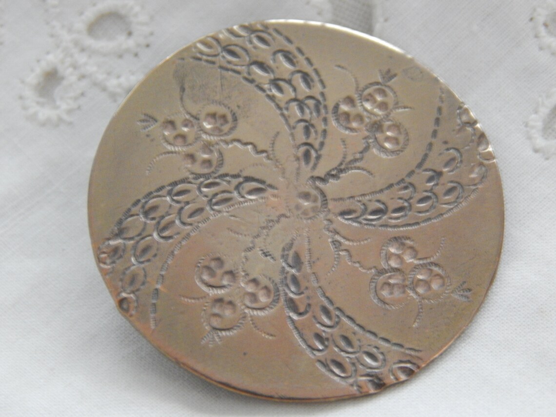Copper 18th Century Button With Chased and Engraved Spiral and - Etsy