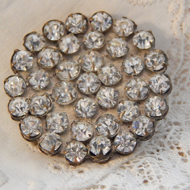 Rhinestone Button - Etsy