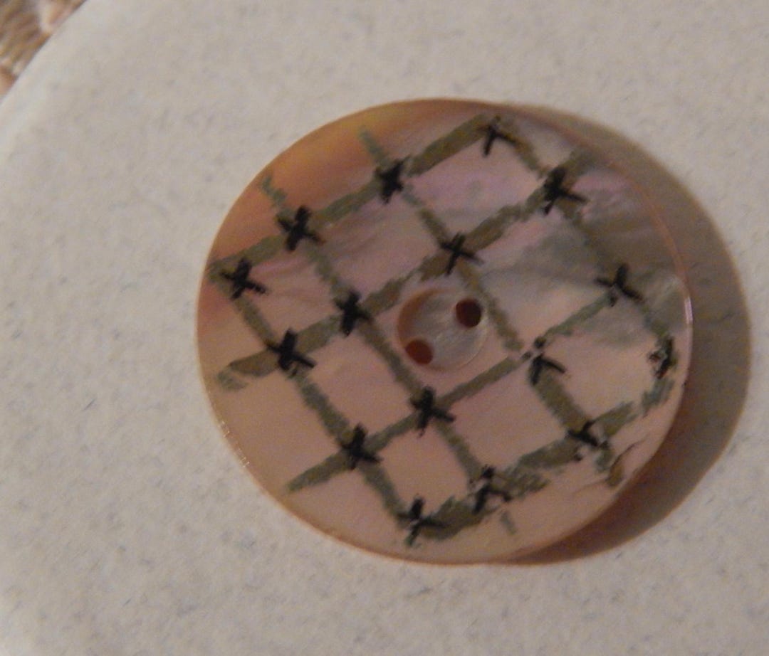 Checker Board Pattern of Green and Black - Antique Mother of Pearl ...