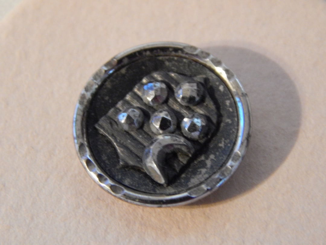 Steel Cup Button With a Center Shield Design - Crescent Steel and Round ...