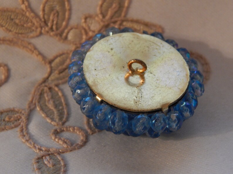 Light Blue Plastic Beaded Fashion Button - Etsy