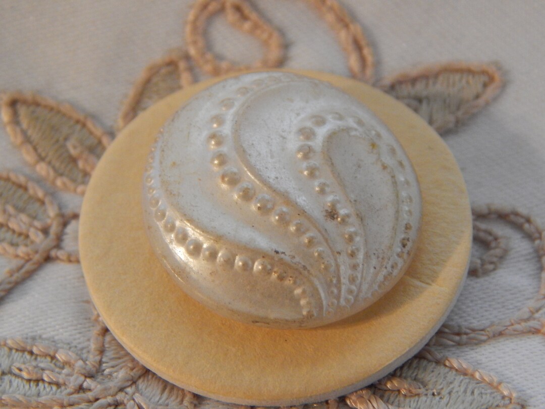 Pearlized Finish on a Molded White Glass Button - Etsy