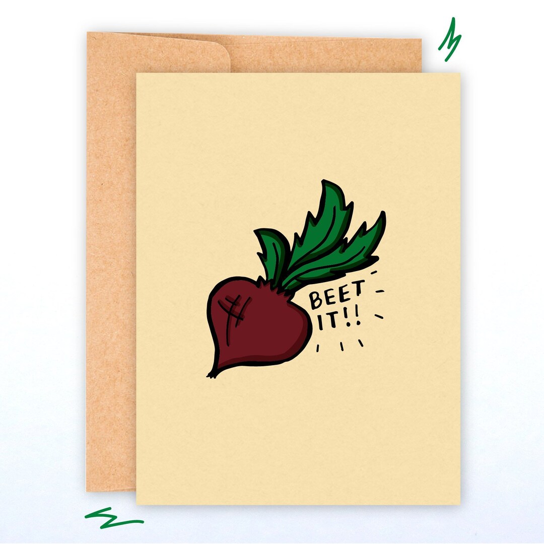 Beet It A2 Greeting Card 5.5"x4.25" With Envelope - Etsy