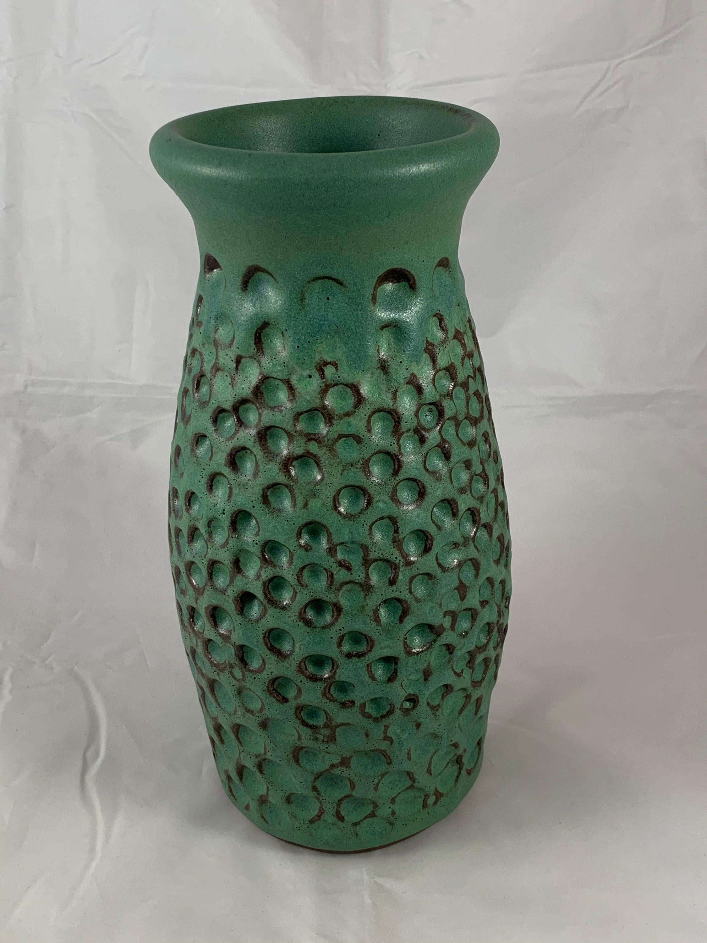 Tall, Carved Reitz Green Vase - Etsy