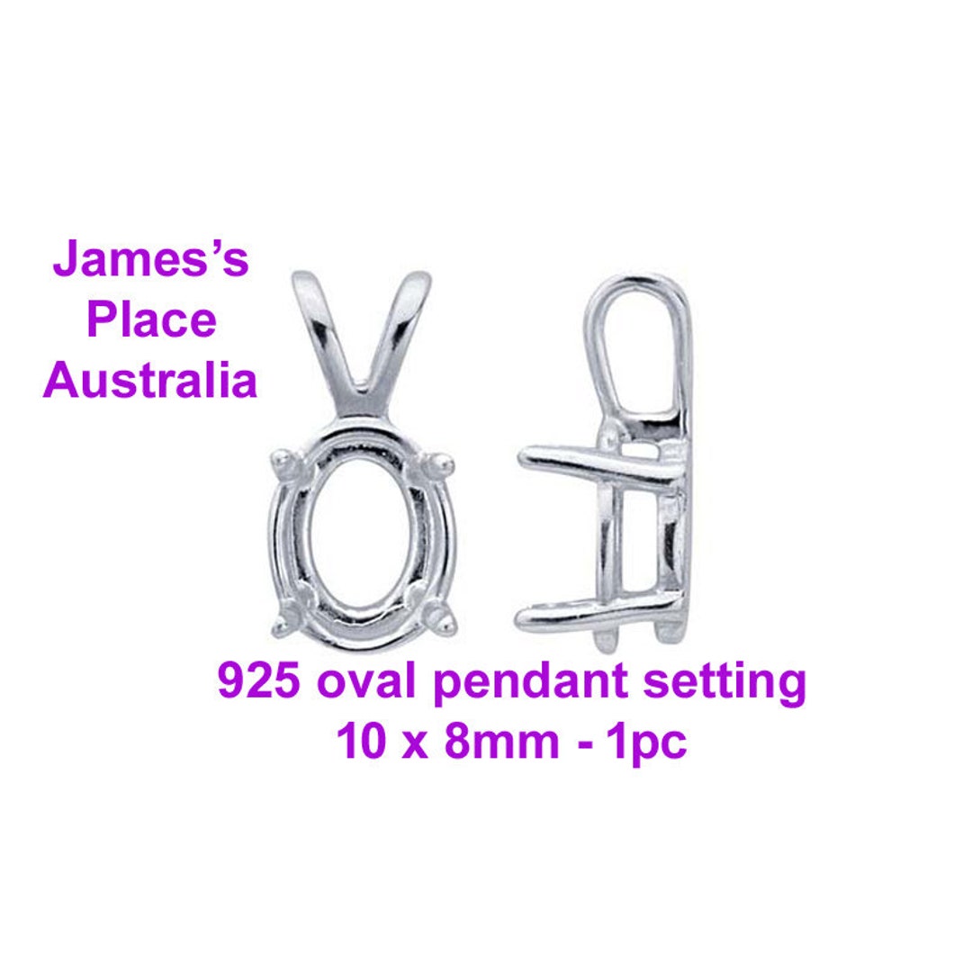925 Oval Pendant Settings - Various Sizes - Etsy