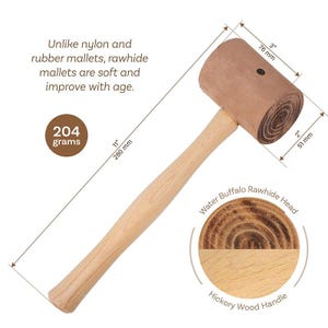 Rawhide Mallets - Natural Leather & Wood - Various Sizes - Etsy
