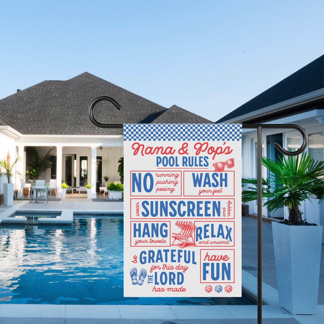 Custom Pool Sign for Swimming Pool Rules, Personalized Backyard Pool ...
