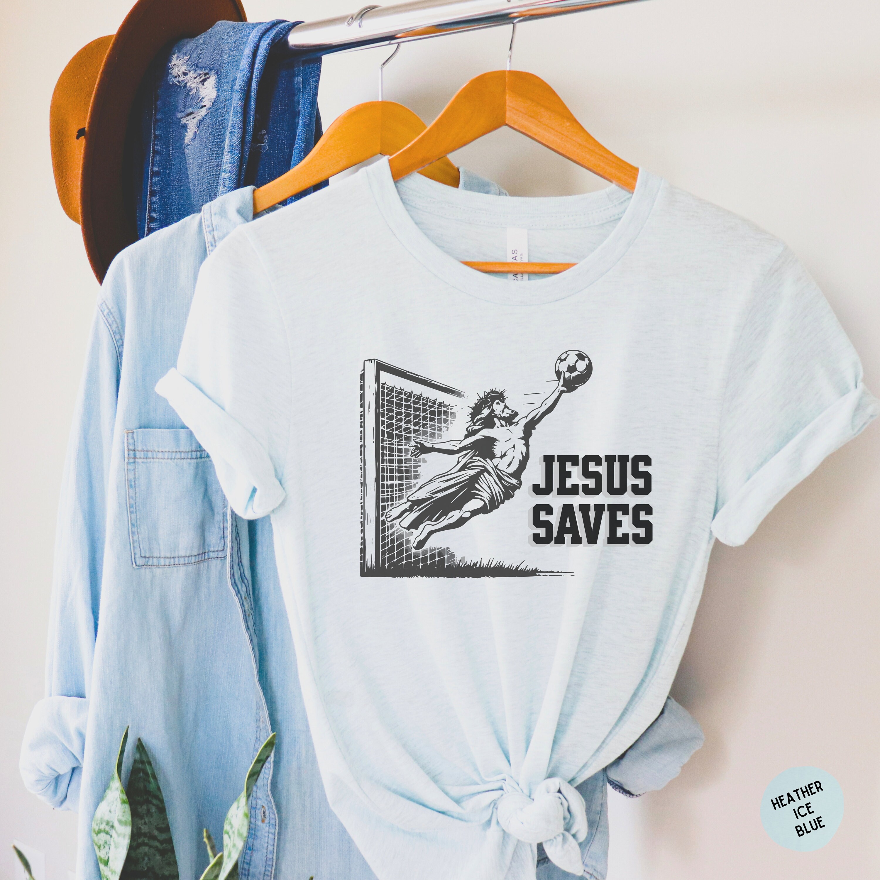 Jesus Saves Soccer Player Gift, Funny Jesus Shirt for Soccer Enthusiast ...