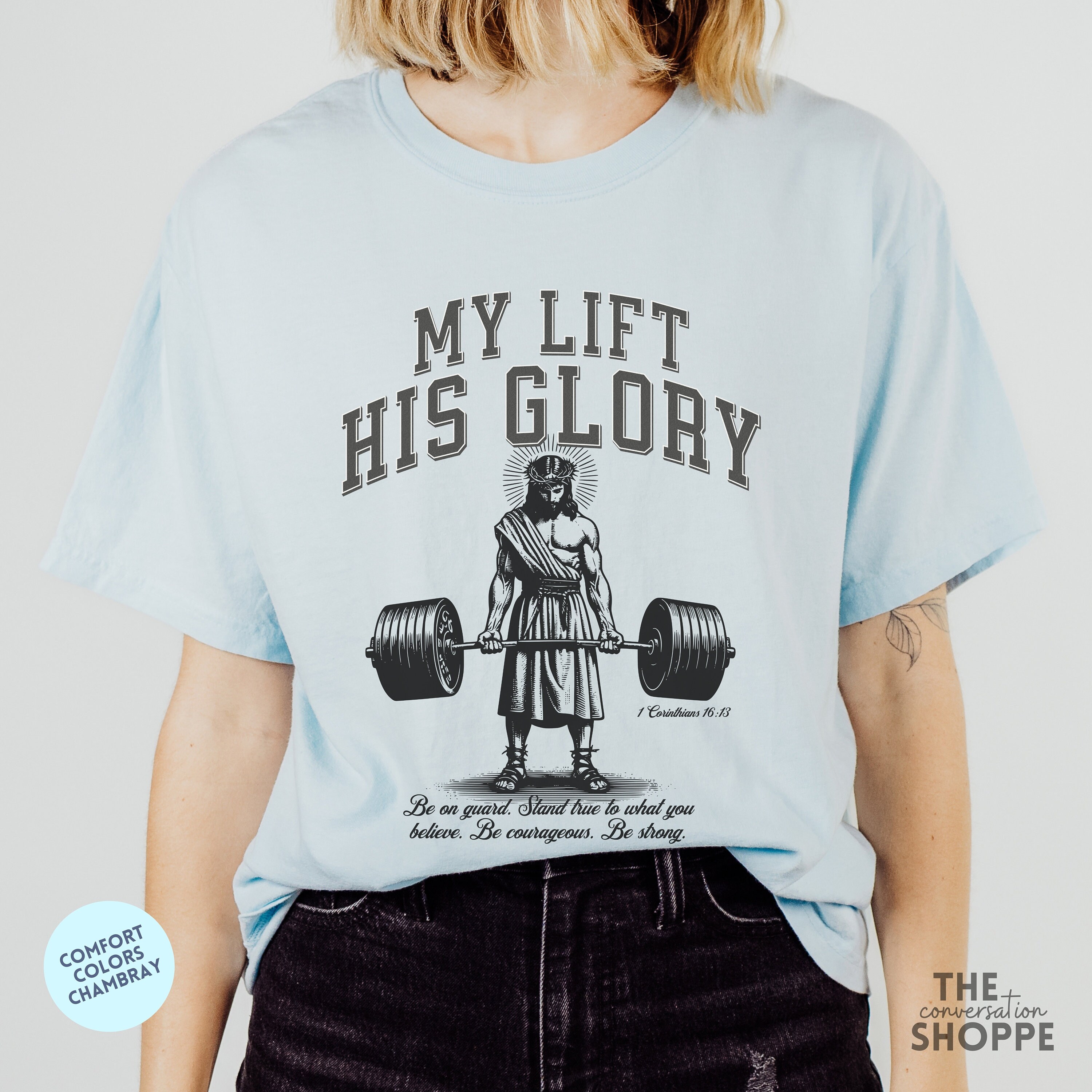 Funny Gym Shirt Jesus Lifting Comfort Colors, Christian Streetwear ...