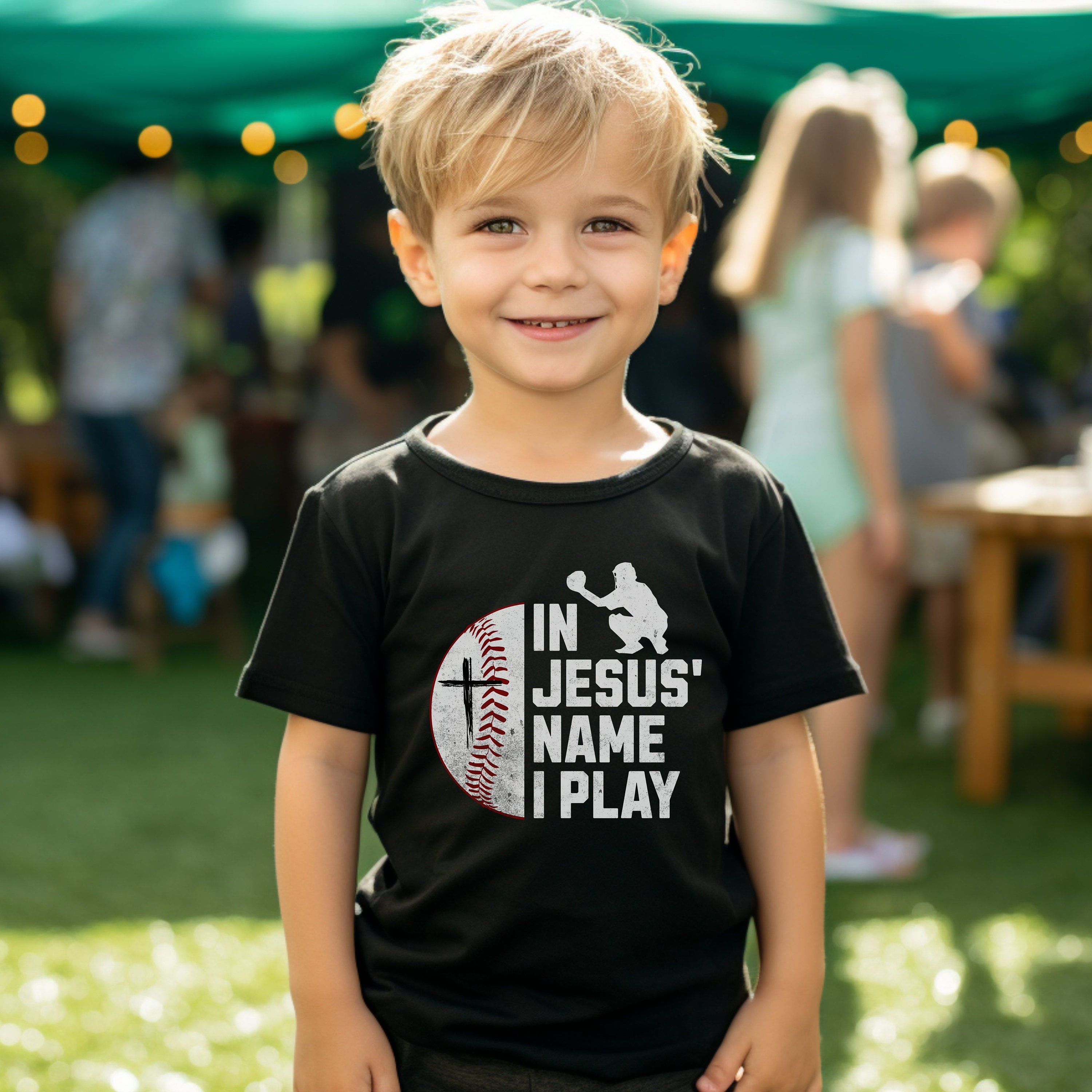 Baseball Player Gift Jesus Loves Me Shirt, in Jesus Name I Play ...