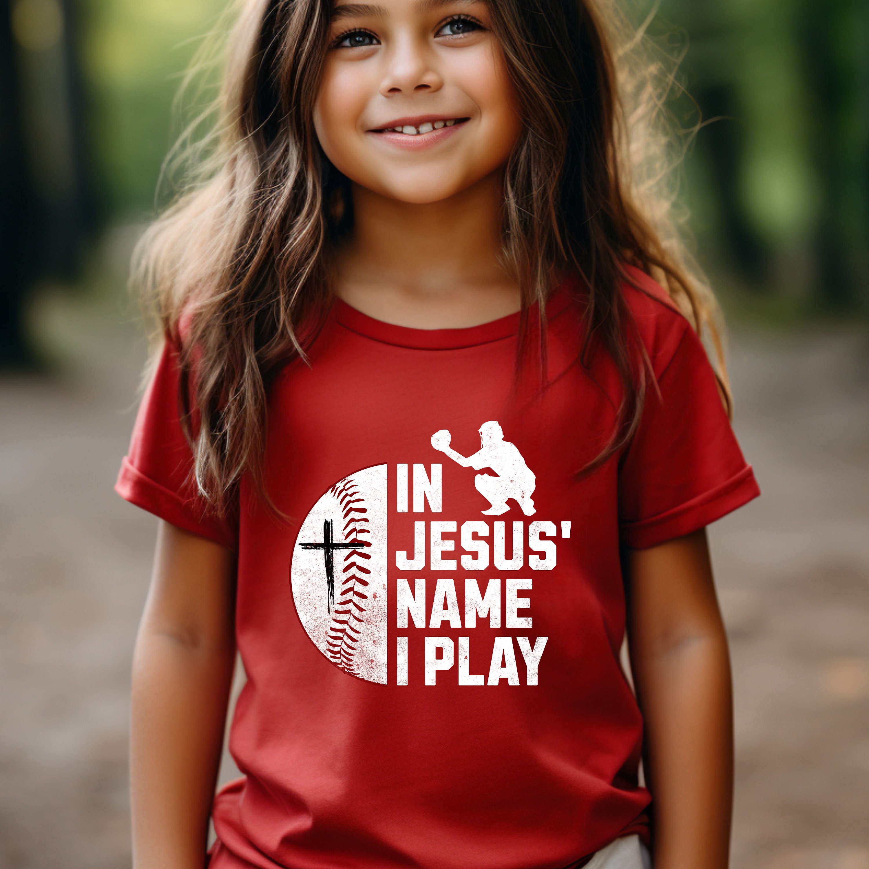 Baseball Player Gift Jesus Loves Me Shirt, in Jesus Name I Play ...