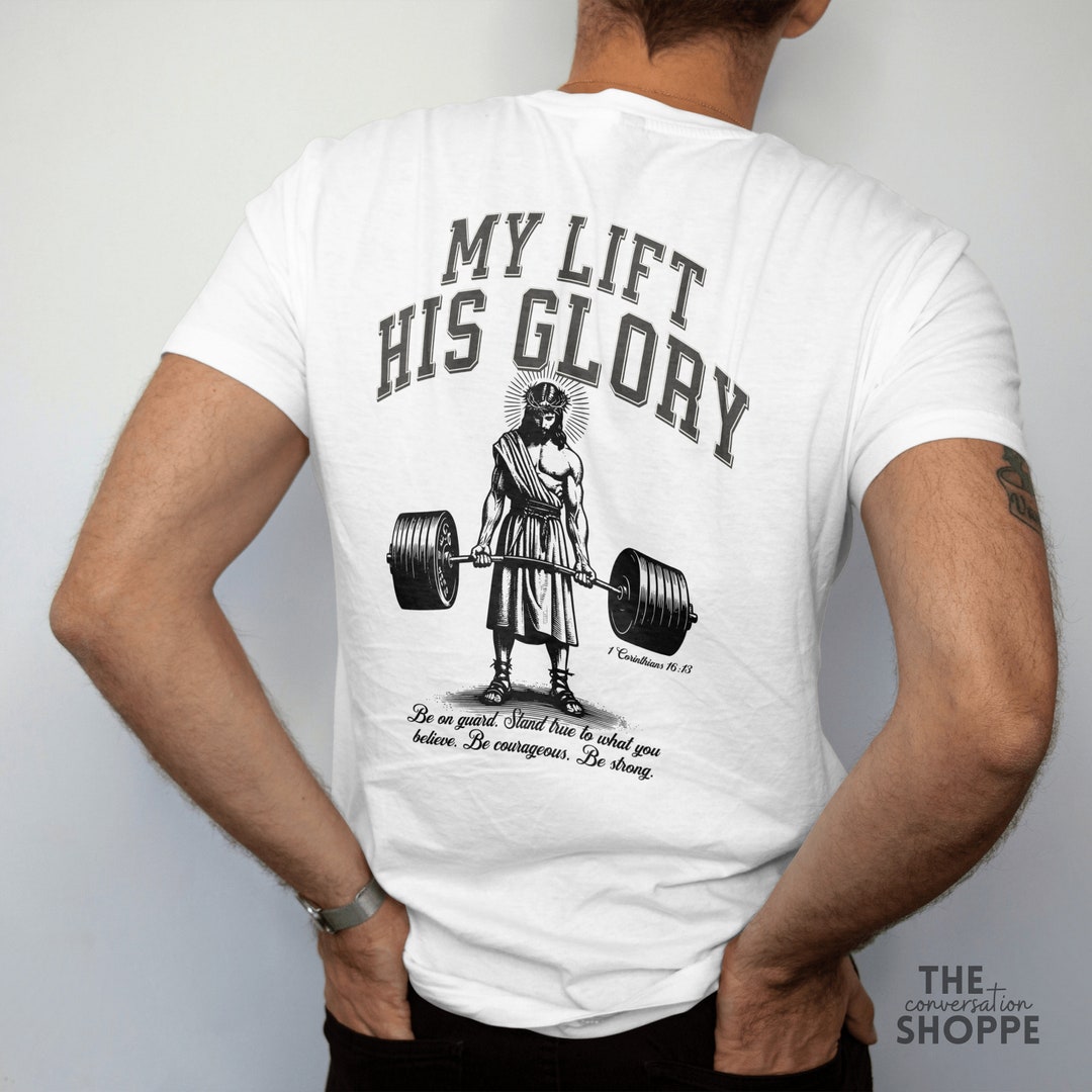 Christian Men Weightlifting Comfort Colors Scripture Tshirt Gift ...